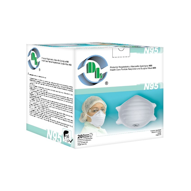 Protector Respiratorio N95. Caja con 20 Piezas.